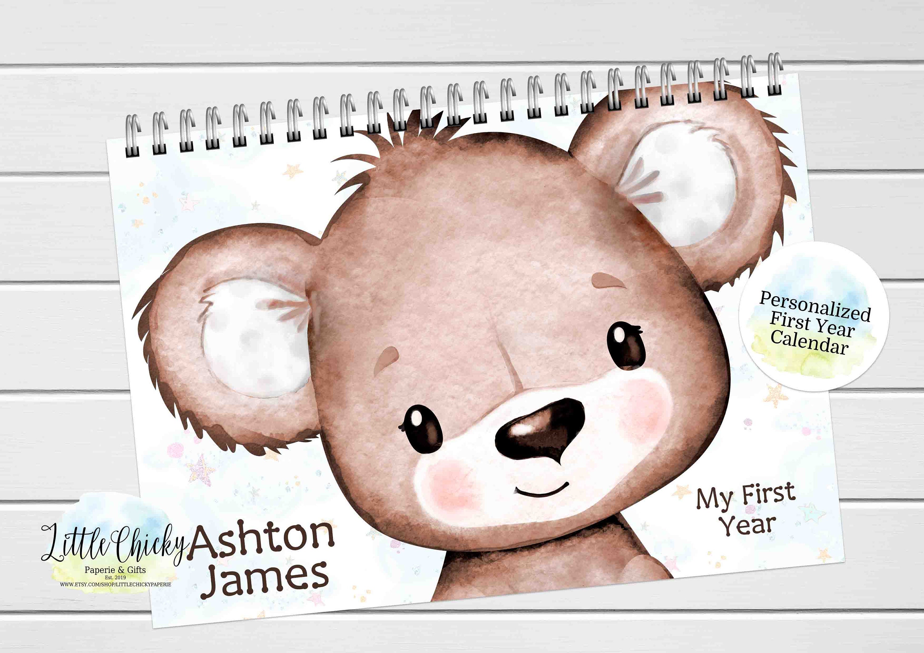 Teddy Bear Baby First Year Calendar Bear First Year Calendar | Etsy