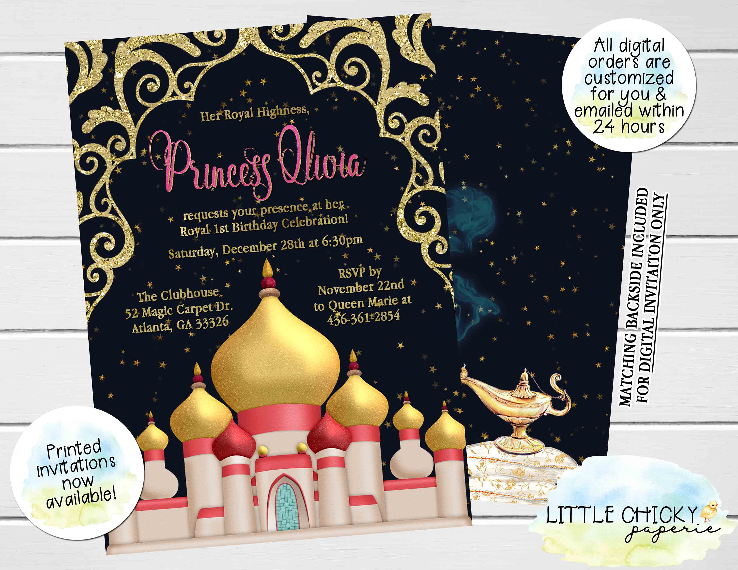 Arabian Nights Birthday Invitation Arabian Nights Sweet | Etsy