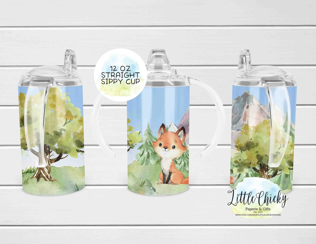 Fox 12oz Straight Sublimation Sippy Cup Wrap, Woodland Animals Sippy ...
