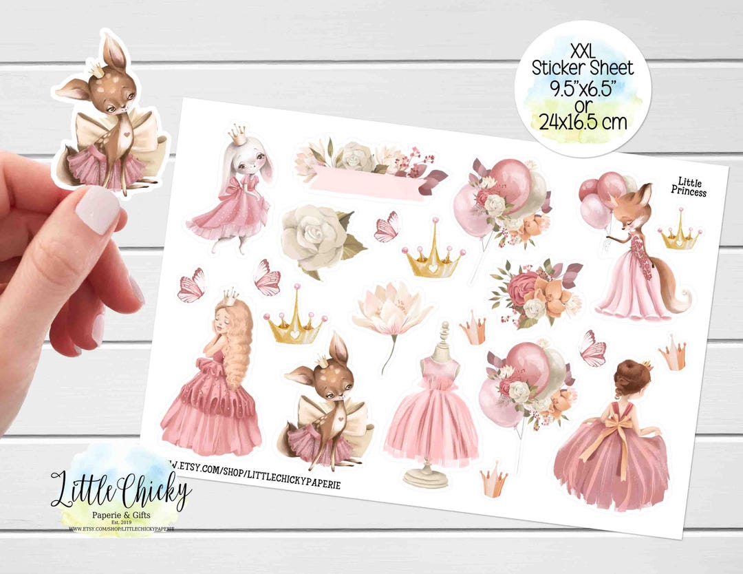 XXL Sticker Sheet - Little Princess Stickers, Planner Stickers, Baby ...