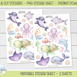 Watercolor Under the Sea Stickers – Printable Planner Stickers (digital ...