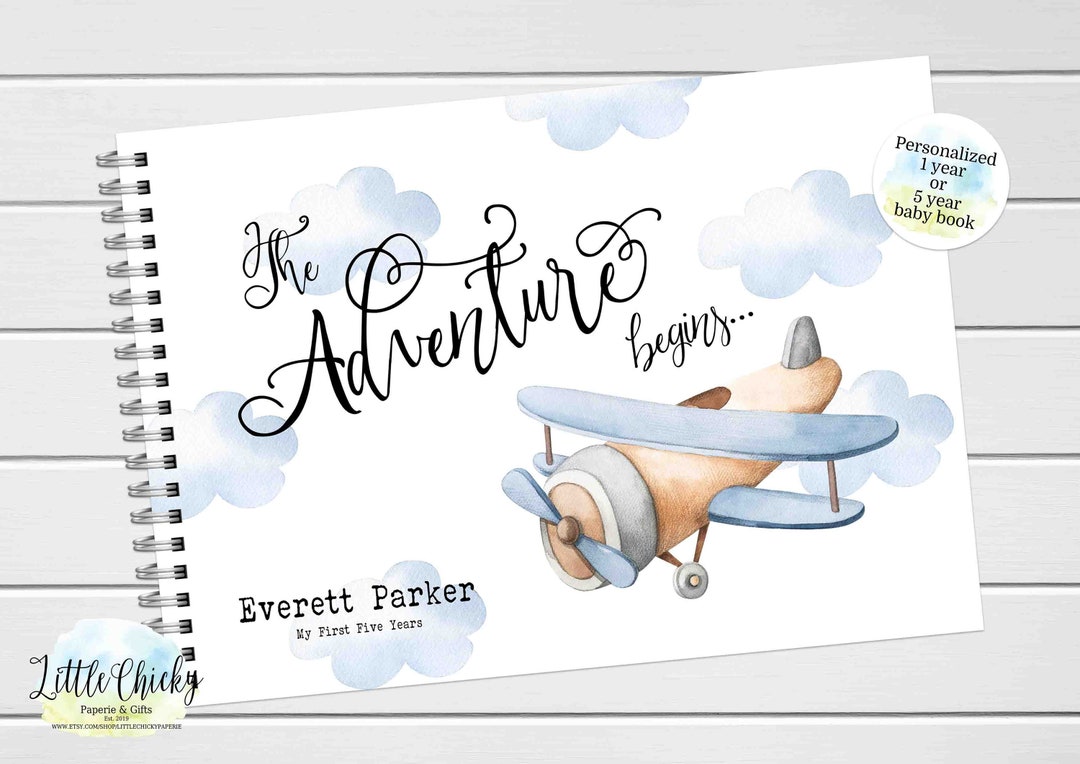 Airplane Baby Keepsake Journal, Airplane Baby Book, Milestone Stickers ...