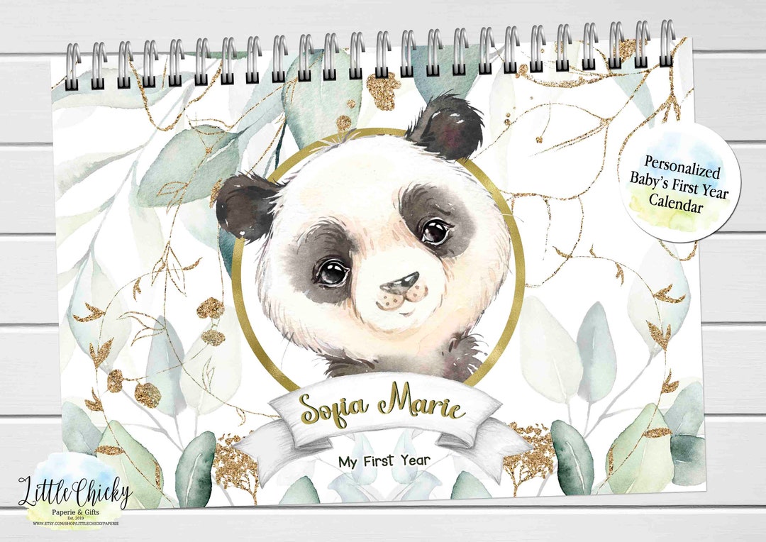 Panda Bear First Year Calendar, Panda Baby's First Year Calendar ...