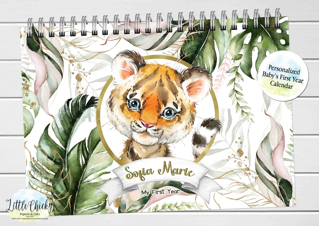 Tiger, Safari Baby First Year Keepsake Calendar, Tiger First Year ...