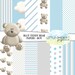 Teddy Bear Digital Paper Set Blue Teddy Bear Digital Paper | Etsy