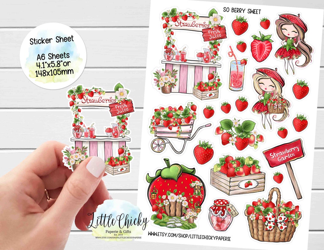 Sticker Sheet - so Berry Sweet Stickers, Planner Stickers, Scrapbook ...