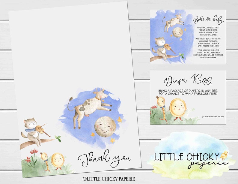 Nursery Rhyme Hey Diddle Diddle Baby Shower Invitation Set | Etsy