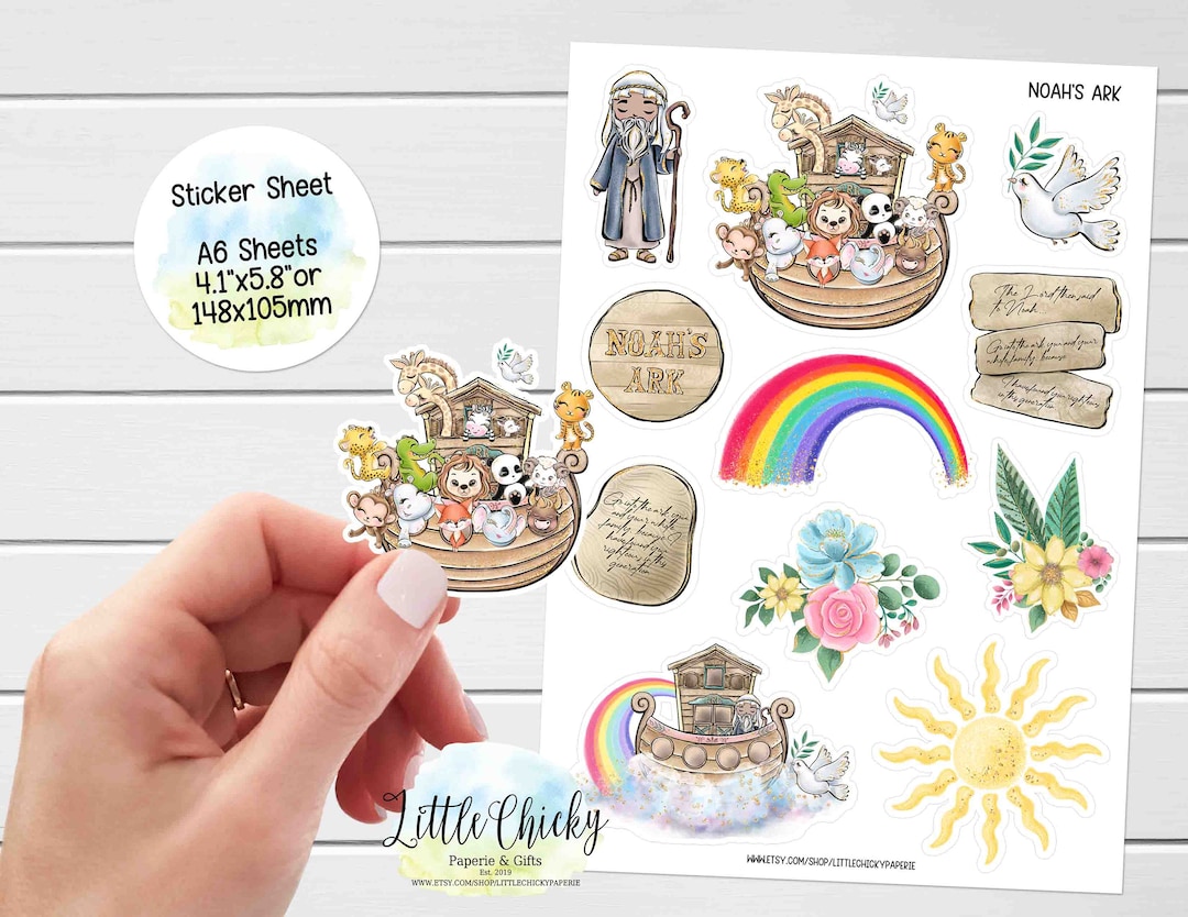 Sticker Sheet - Noah's Ark Stickers, Planner Stickers, Scrapbook ...
