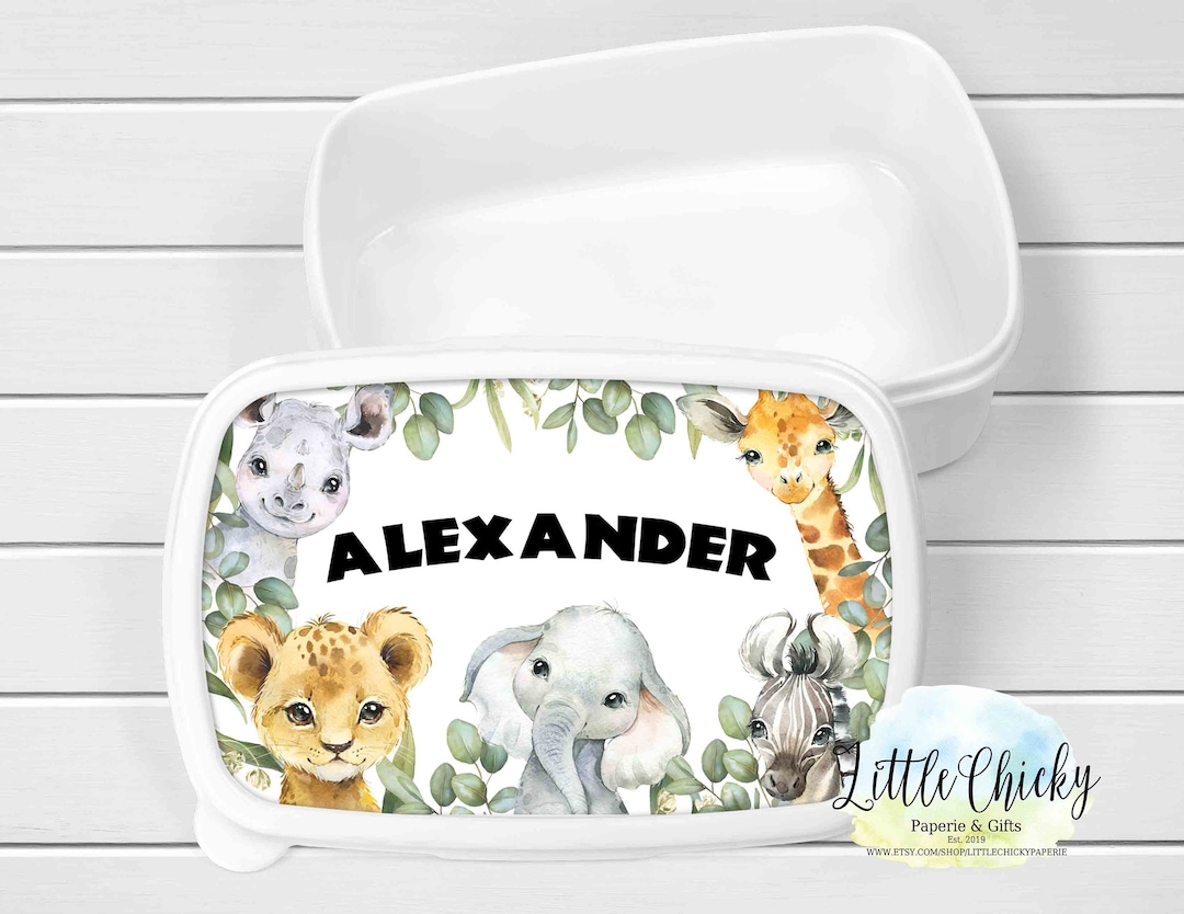 Personalized Safari Animals Lunch Box, Vesper Box, Brotbox, Safari ...