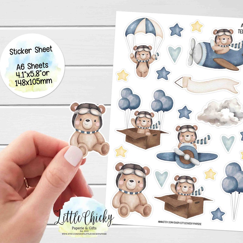 Teddy Bear Stickers - Etsy