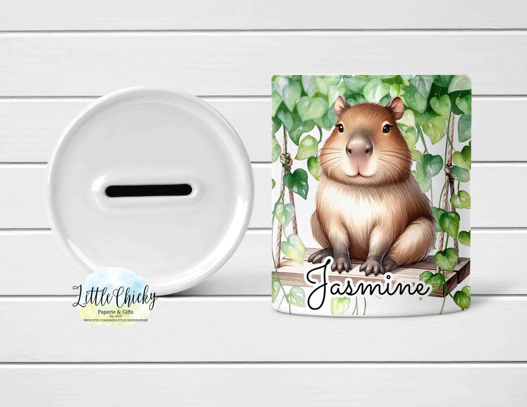 Personalized Ceramic Money Box, Capybara, Personalized Gift, Children's ...