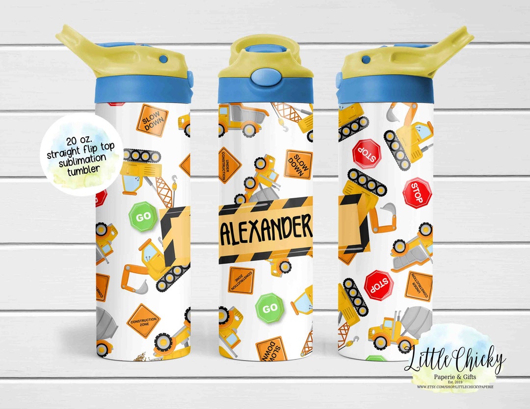 Construction 20oz Straight Sublimation Flip Top Cup Wrap, Construction ...