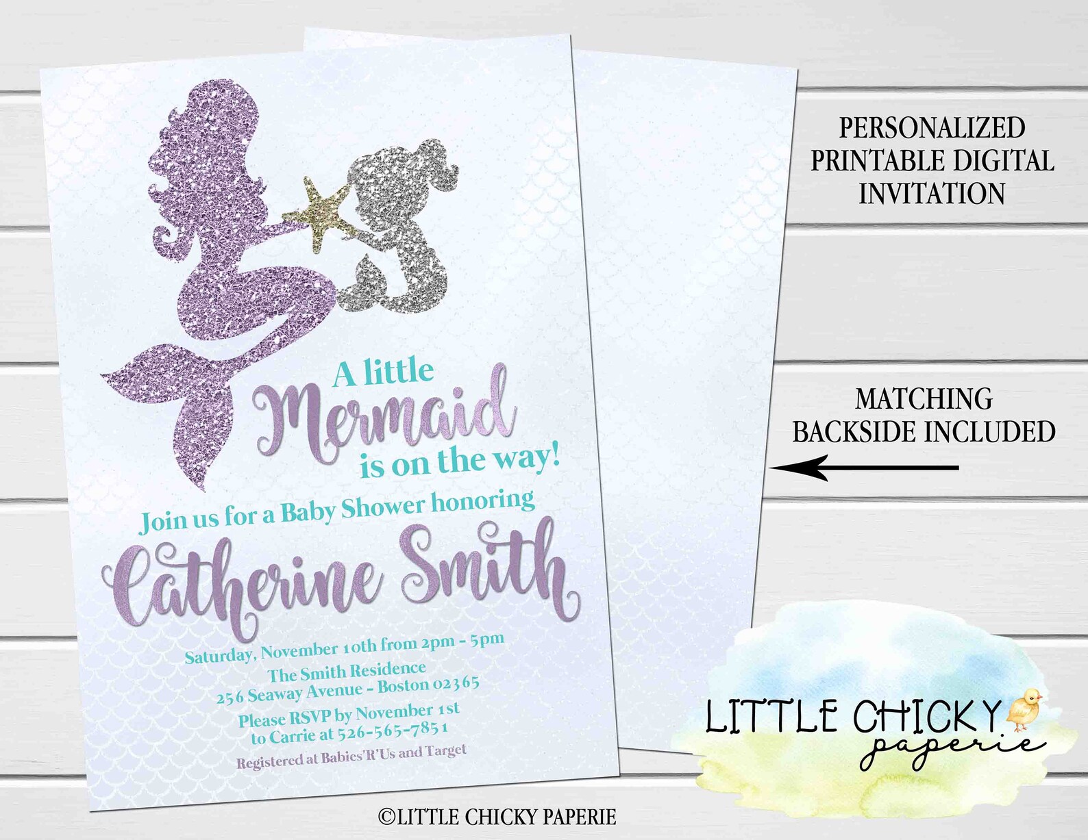 Mermaid Baby Shower Games Bundle, Printable Under the Sea Baby Shower ...
