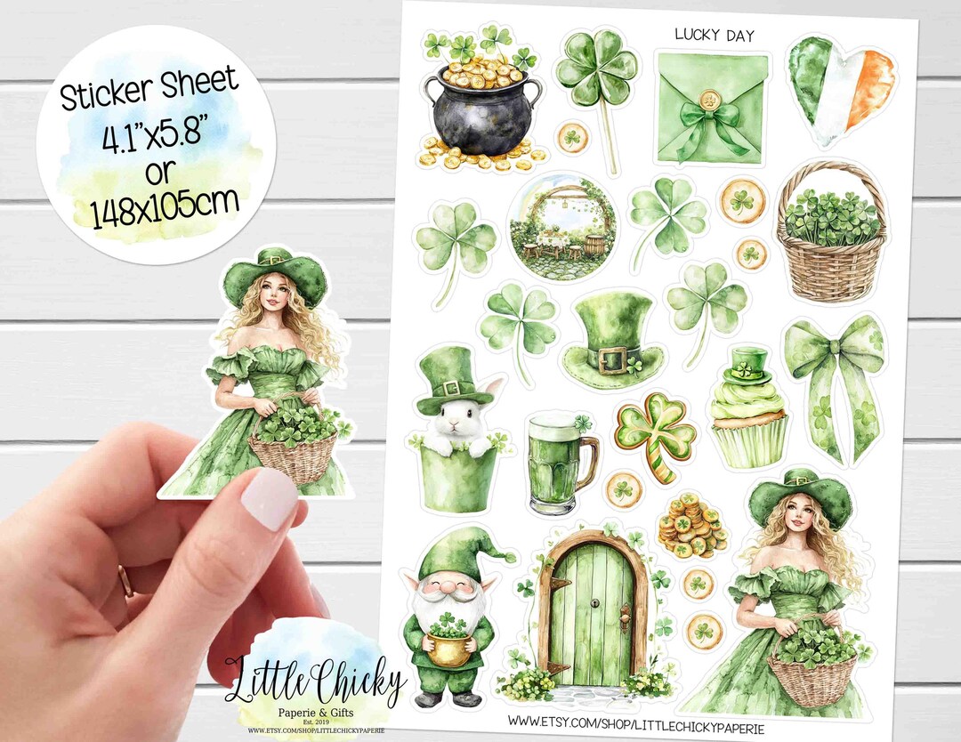 Sticker Sheet - Lucky Day Stickers, St. Patrick's Day Stickers ...