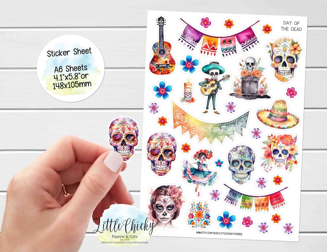 Sticker Sheet - Day of the Dead Planner Stickers, Día De Las Muertos ...