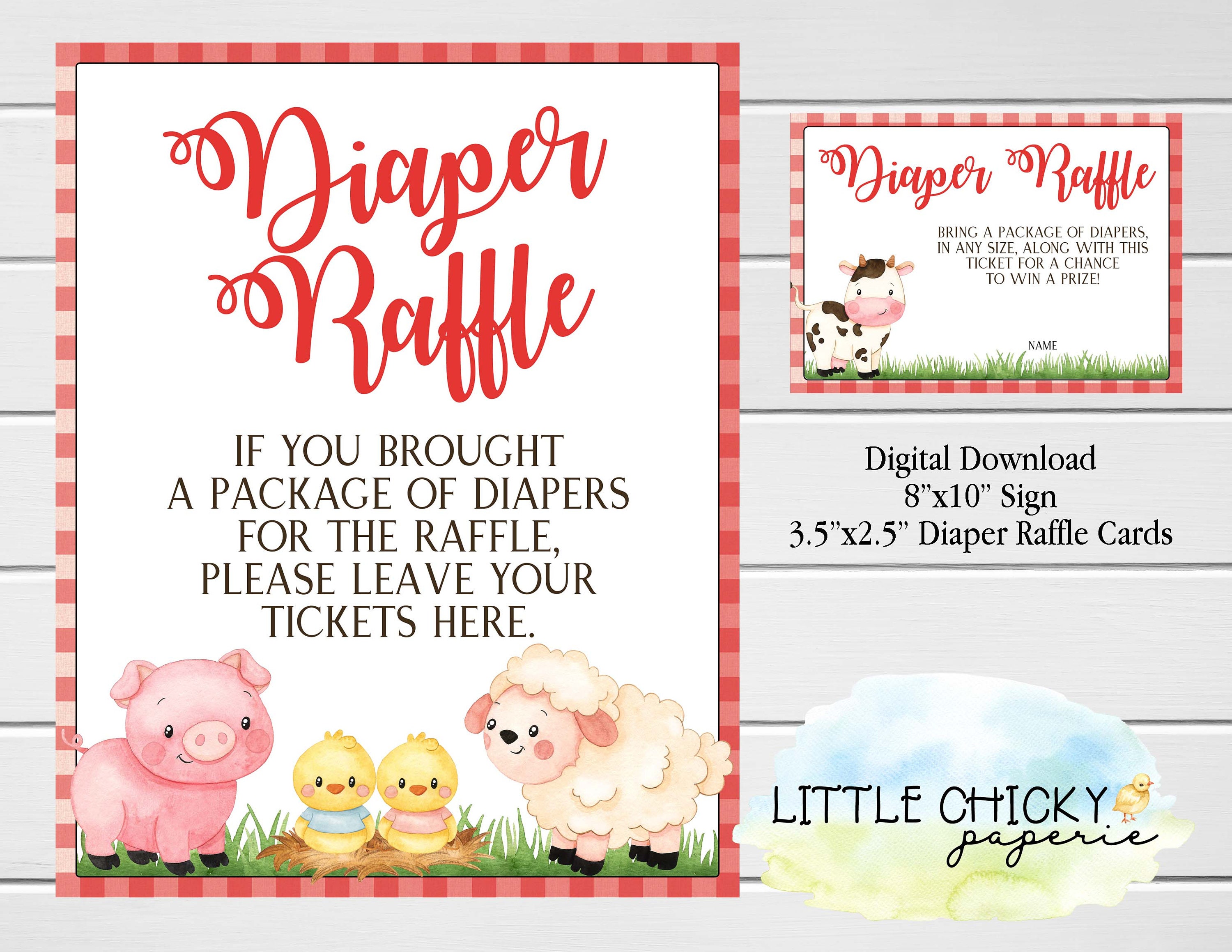 Bring a Pack of Diapers Sign Farm Animals Baby Shower Sign Floral Farm ...