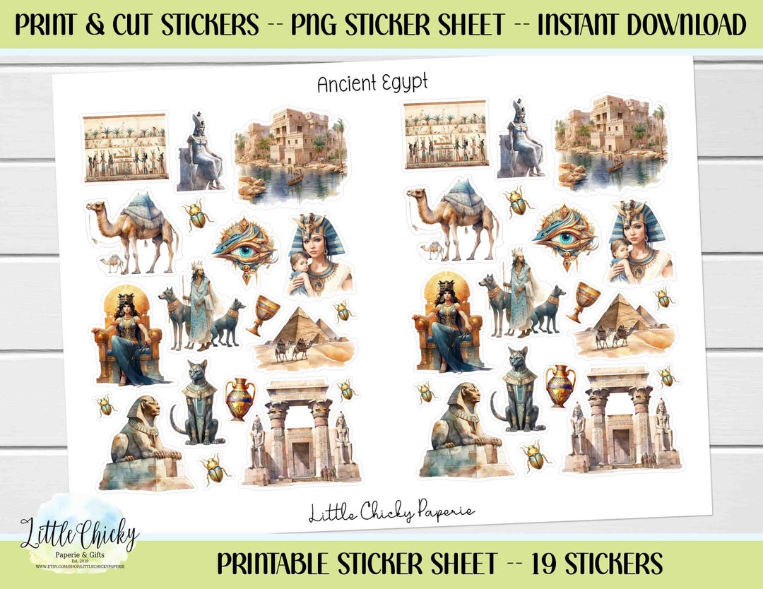 Printable Stickers - Ancient Egypt Stickers, PNG Stickers, Print and ...
