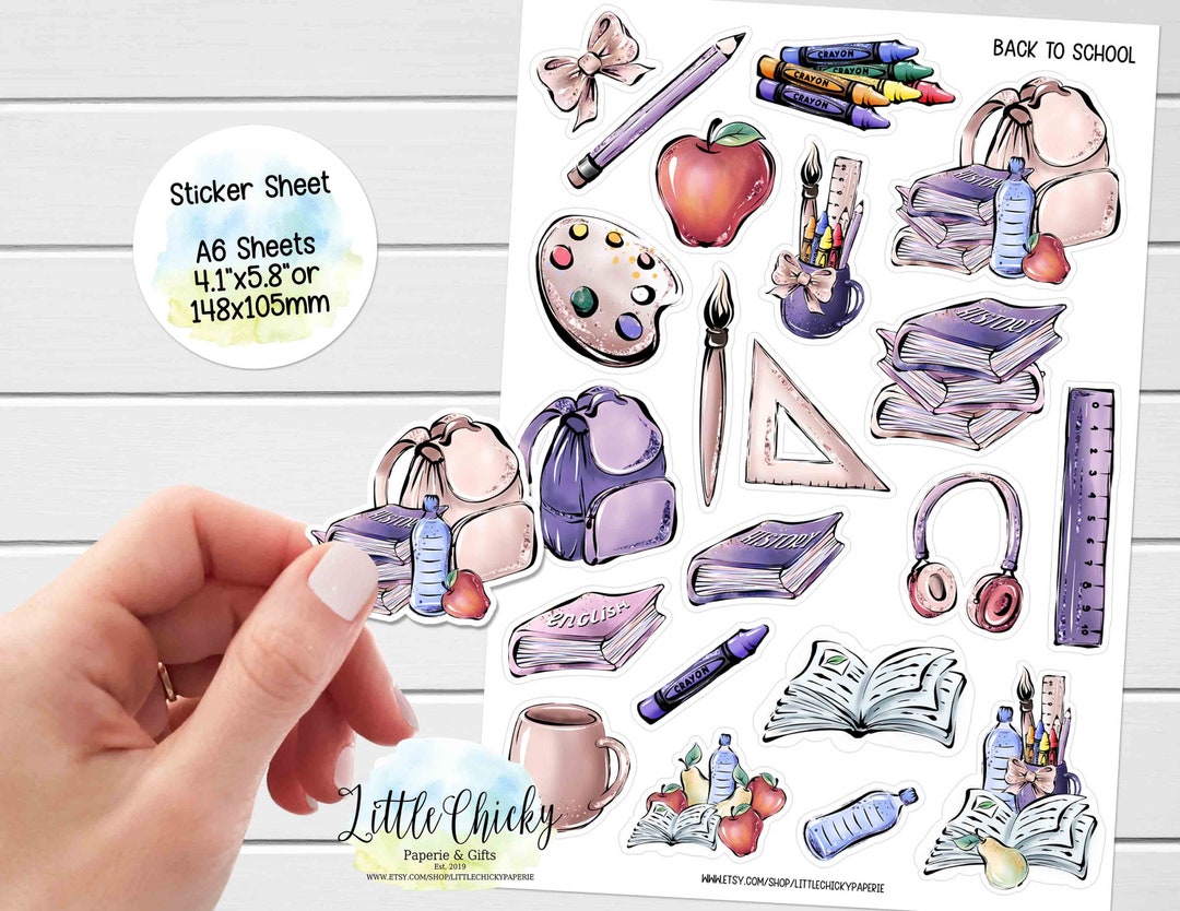 Sticker Sheet - Back to School Stickers, Planner Stickers, Scrapbook ...
