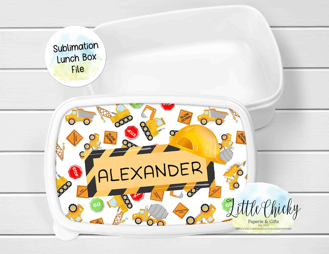 Construction Lunch Box Sublimation Design, Brotbox Sublimation PNG ...