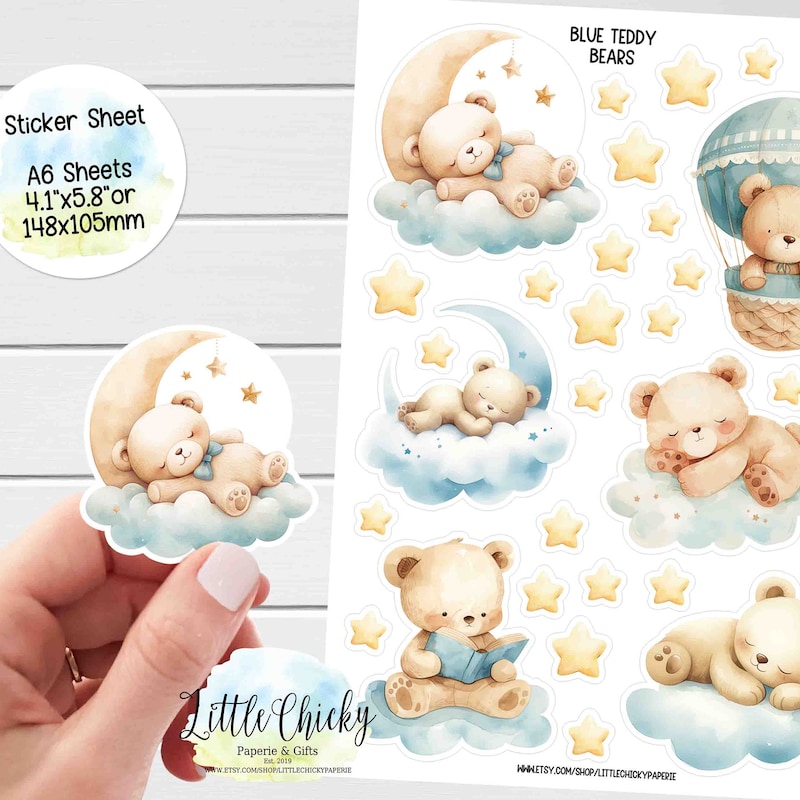 Teddy Bear Stickers - Etsy