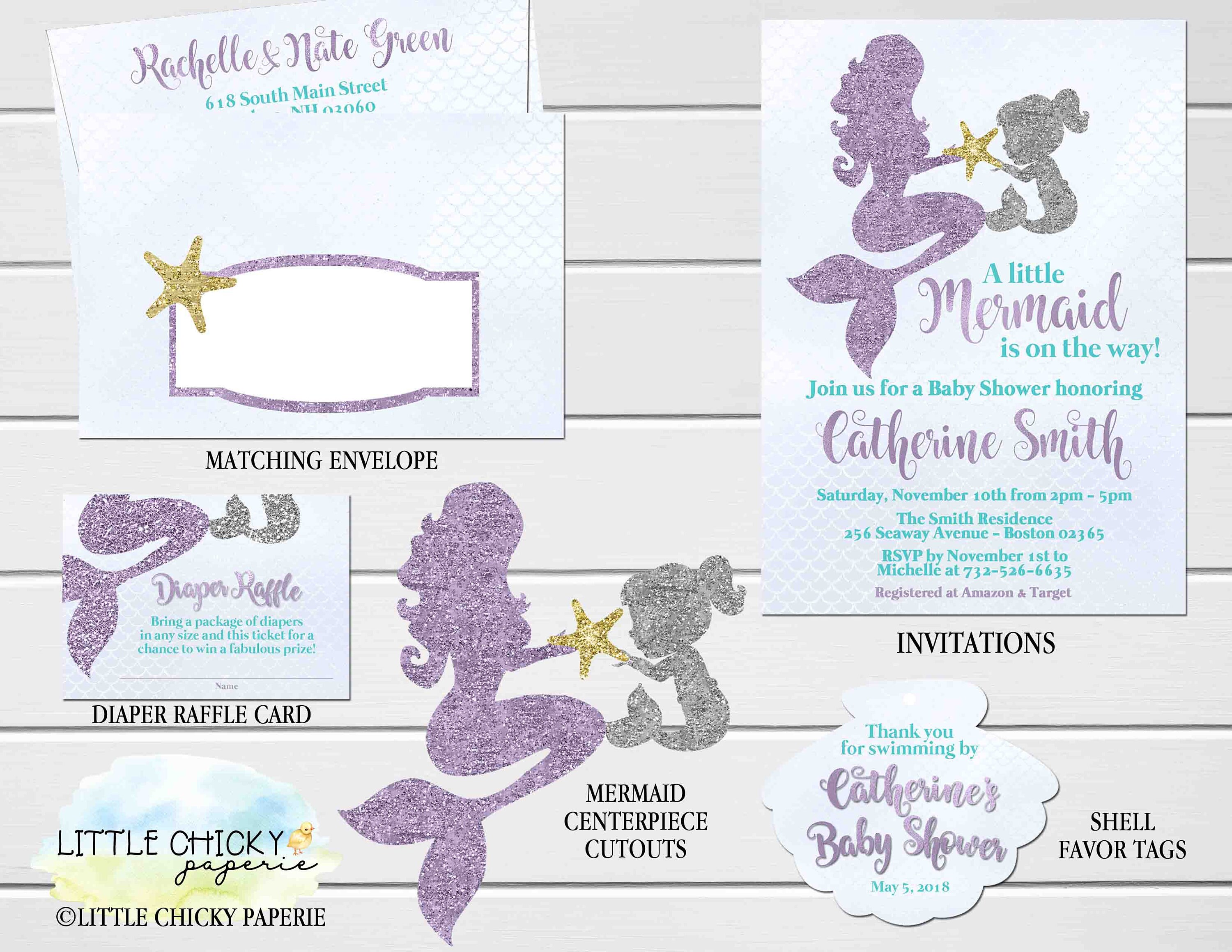 Mermaid Baby Shower Games Bundle, Printable Under the Sea Baby Shower ...