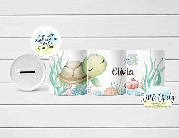 Sea Turtle Money Box Under the Sea Coin Bank Full Wrap - Etsy