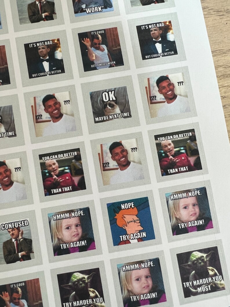 Random Meme Sticker Pack for Teachers (avery Compatible) - 1” Stickers ...
