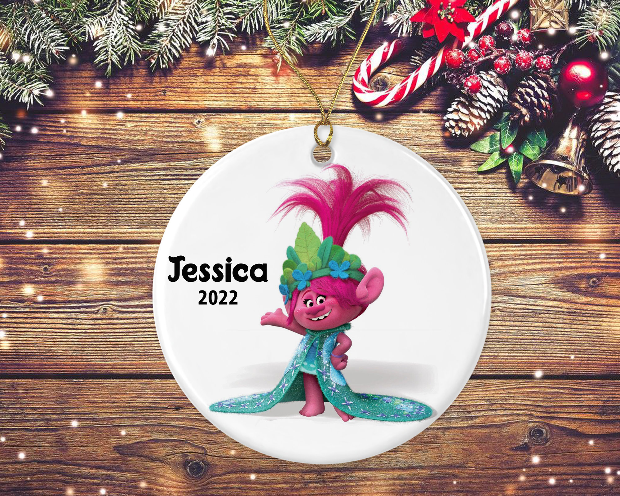 Personalized Trolls Christmas Ornament, Trolls Christmas Ornament sold ...