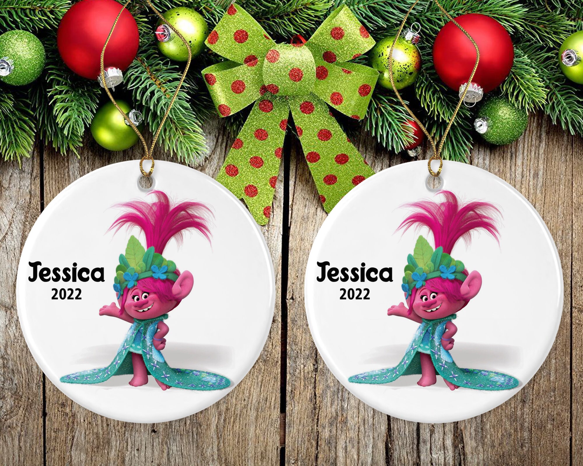 Personalized Trolls Christmas Ornament, Trolls Christmas Ornament sold ...