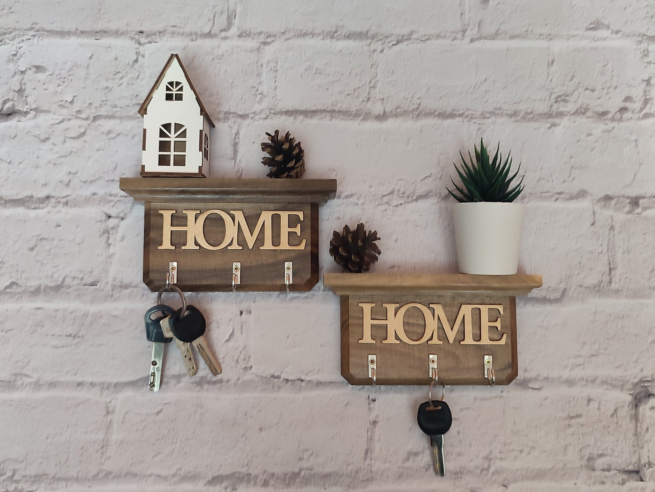 Key Hanger, Key Holder, Wall Mount Key Hanger, Wooden Keyholder ...