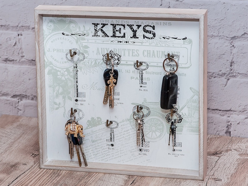 Wall Mount Wooden Key Hanger, Home Decor (31cm) - Etsy
