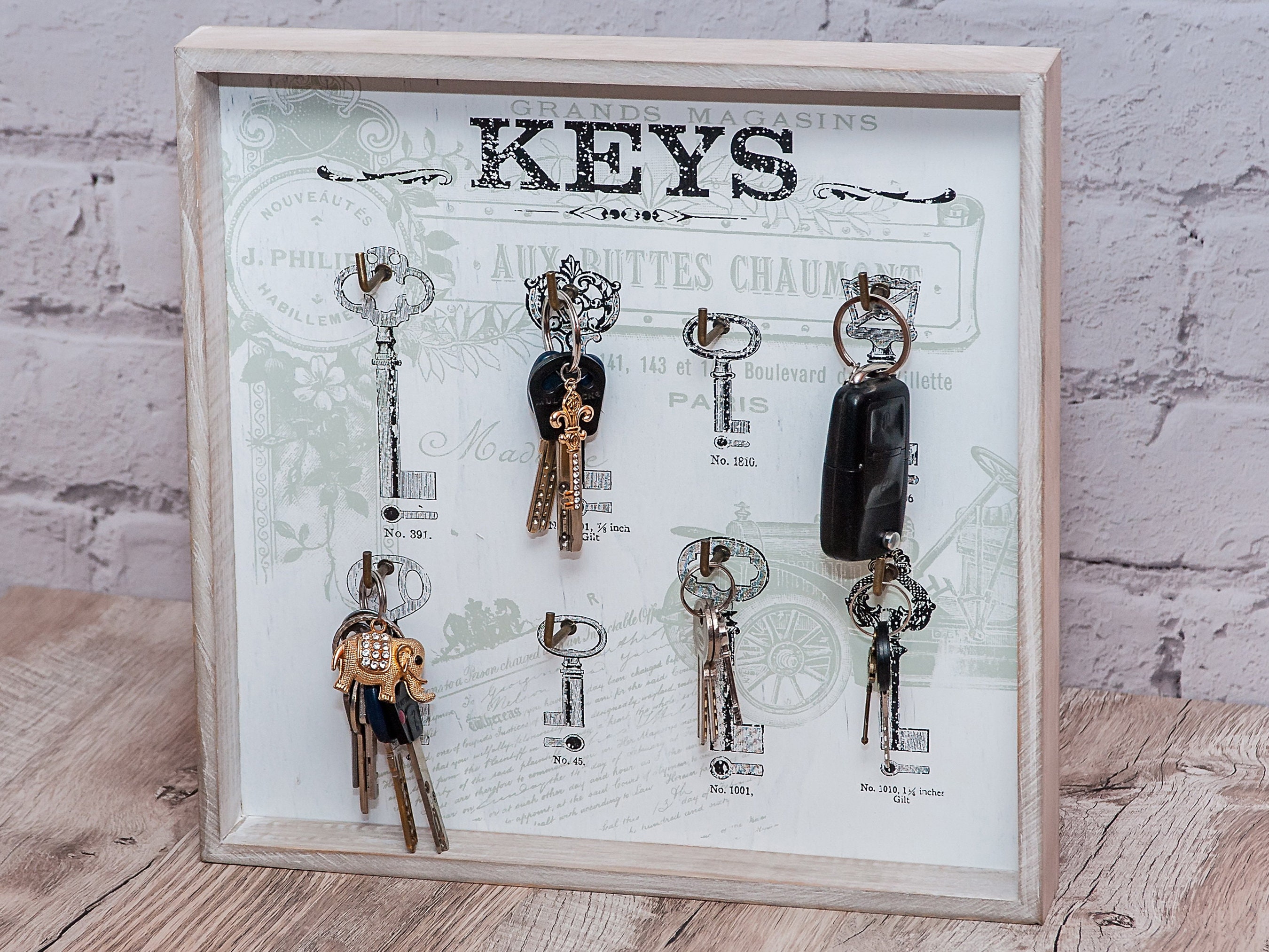 Wall Mount Wooden Key Hanger, Home Decor (31cm) - Etsy