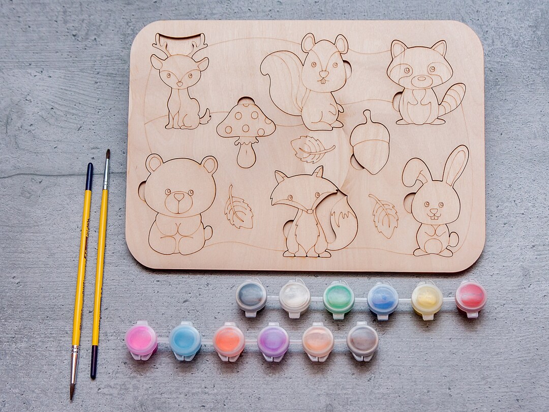 Wooden Coloring.wooden Animals.wooden Toys.colorings.natural Toys.gift ...