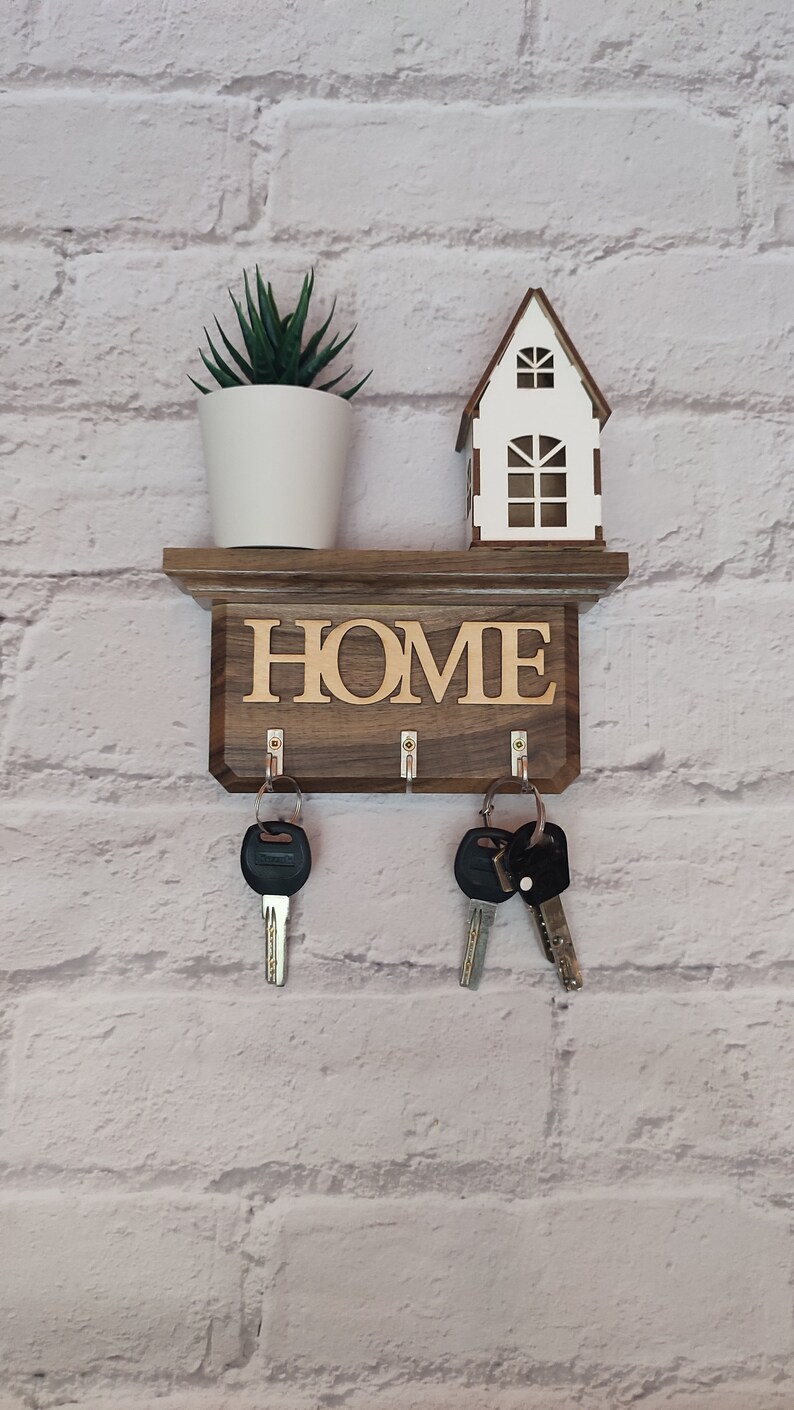 Key Hanger, Key Holder, Wall Mount Key Hanger, Wooden Keyholder ...