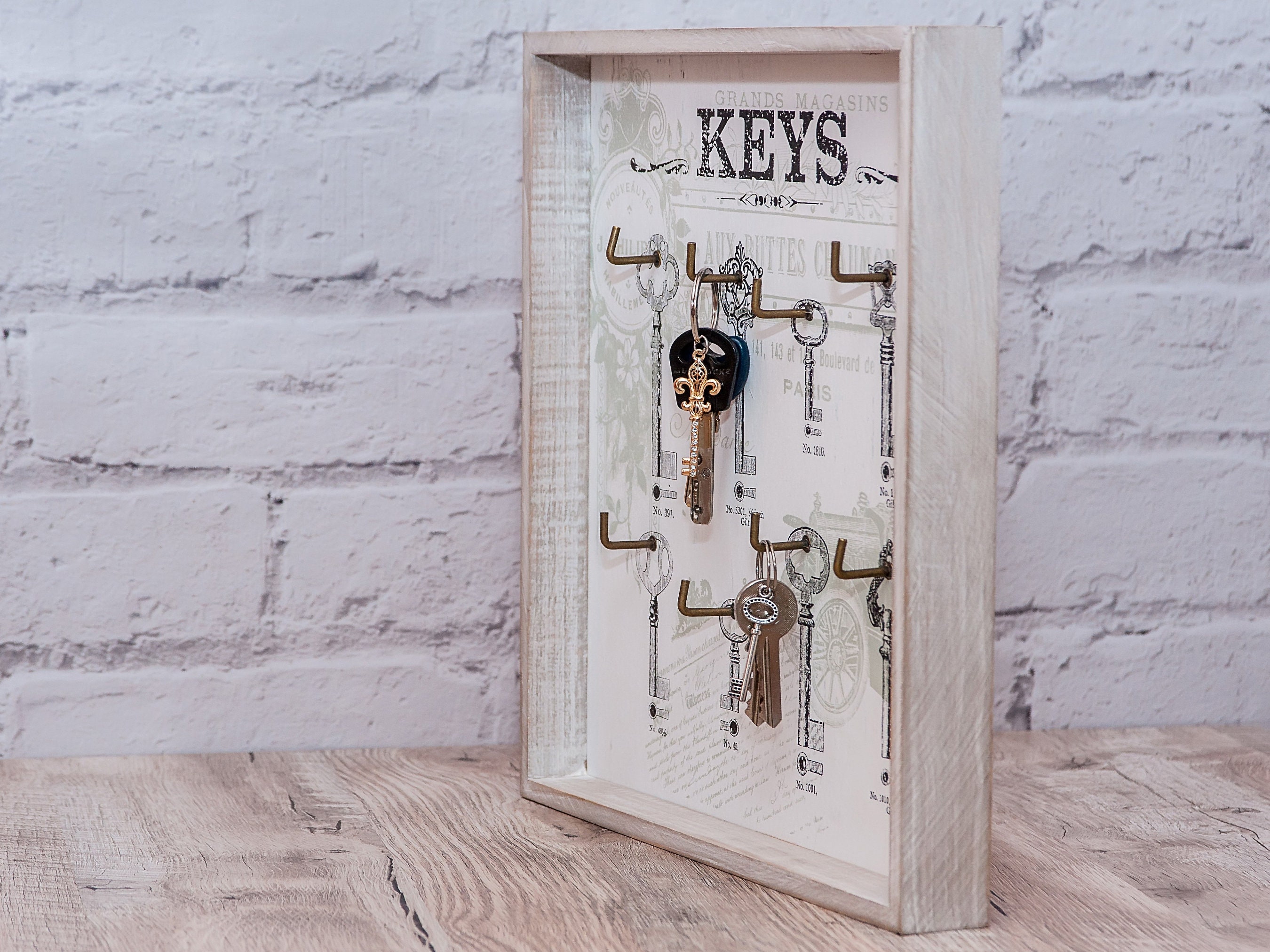Key Hanger, Key Holder, Wall Mount Key Hanger, Wooden Keyholder ...