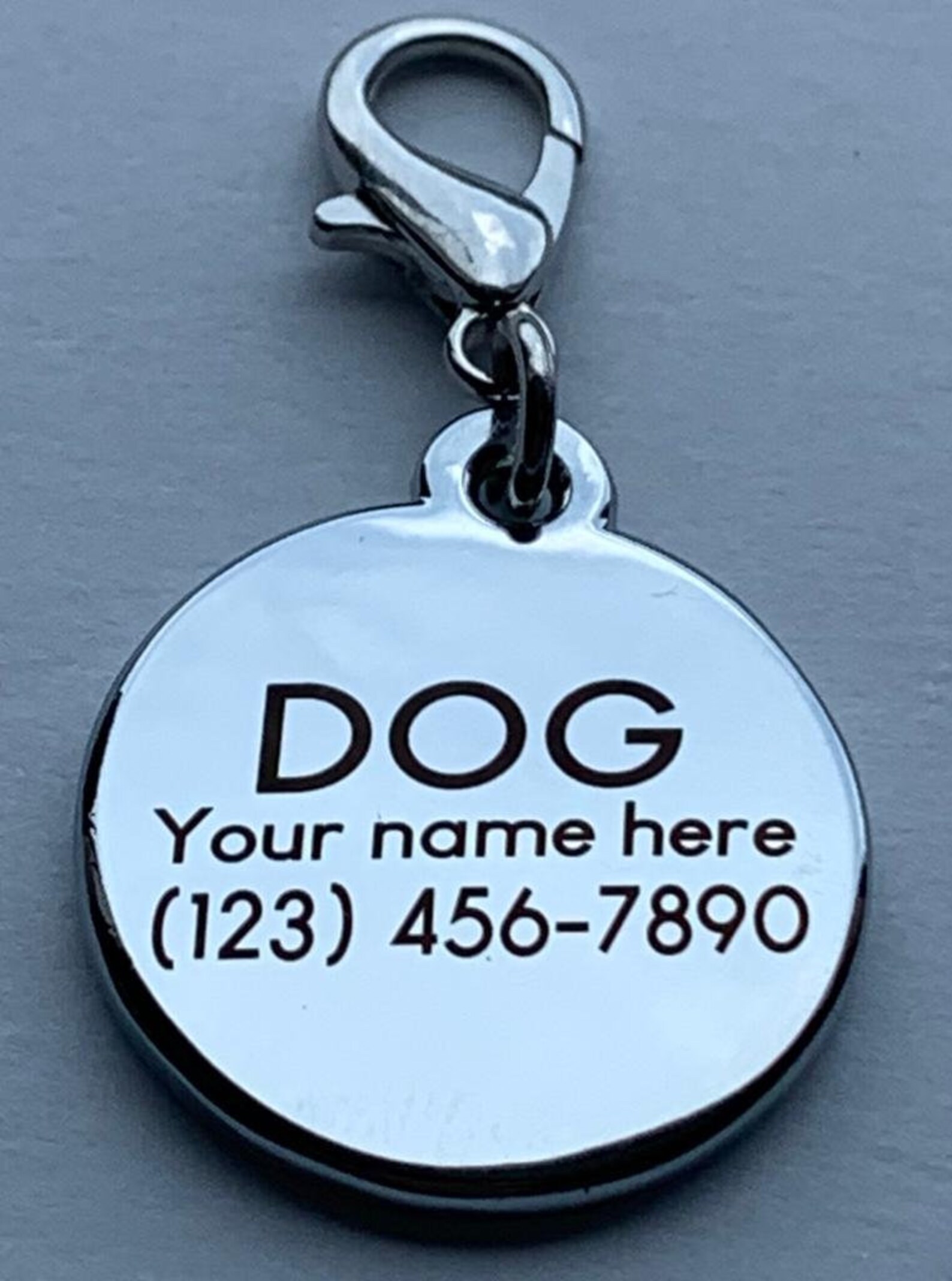 Round Dog Tags Pet ID Tag Laser Engraved Dog Tags Dog ID | Etsy