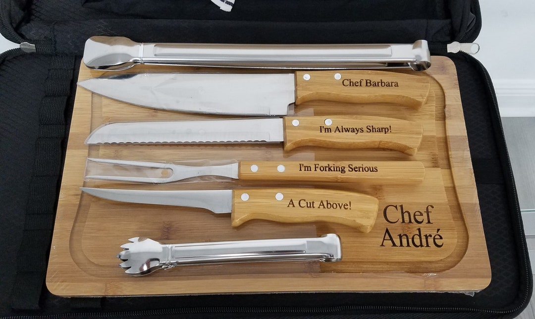9 Piece Laser Engraved BBQ Serving Set Made of Bamboo & - Etsy