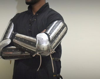 14th Century Splinted Bracers Armor Stainless Steel for SCA, HEMA, Larp ...