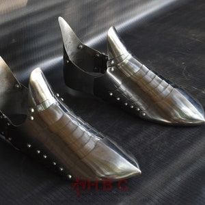 Hand-forged Gothic 15th Century Sabaton Foot Armour for Buhurt ...