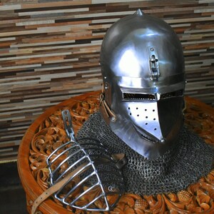 Handmade Beak Face Helmet Blackened With Chainmail Collar /medieval ...