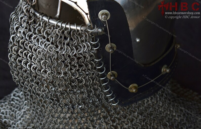 Helmet English cross Bascinet for HMB/IMCF/Medieval Steel | Etsy