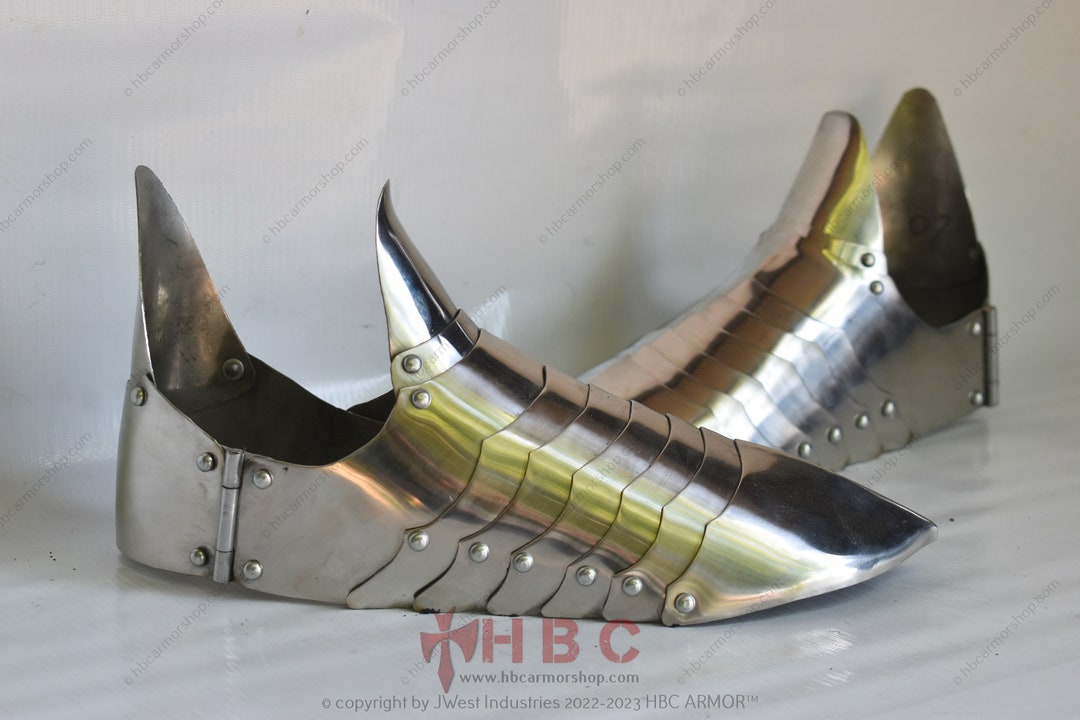 Hand-forged Gothic 15th Century Sabaton Foot Armour for Buhurt ...