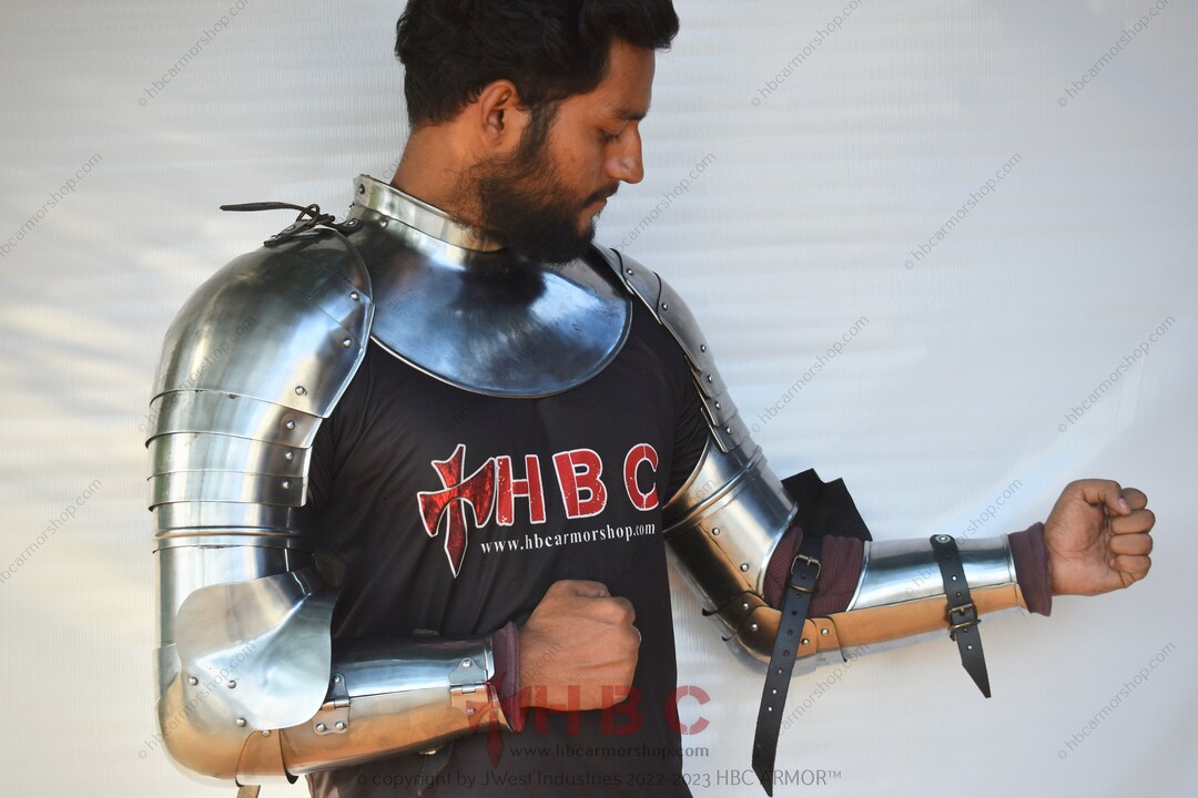 Landsknecht Plate Arms Set With Spauldrons | 15th Century Medieval Arms ...