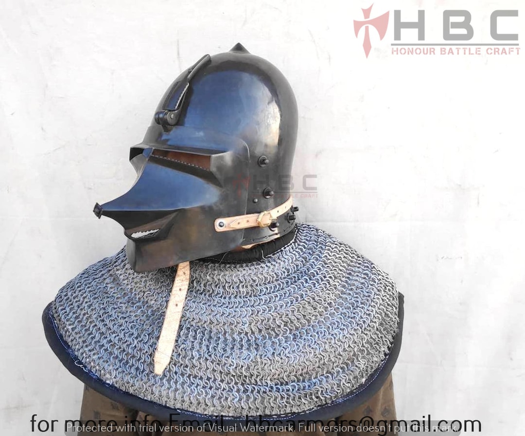 Handmade Beak Face Helmet Blackened With Chainmail Collar /medieval ...