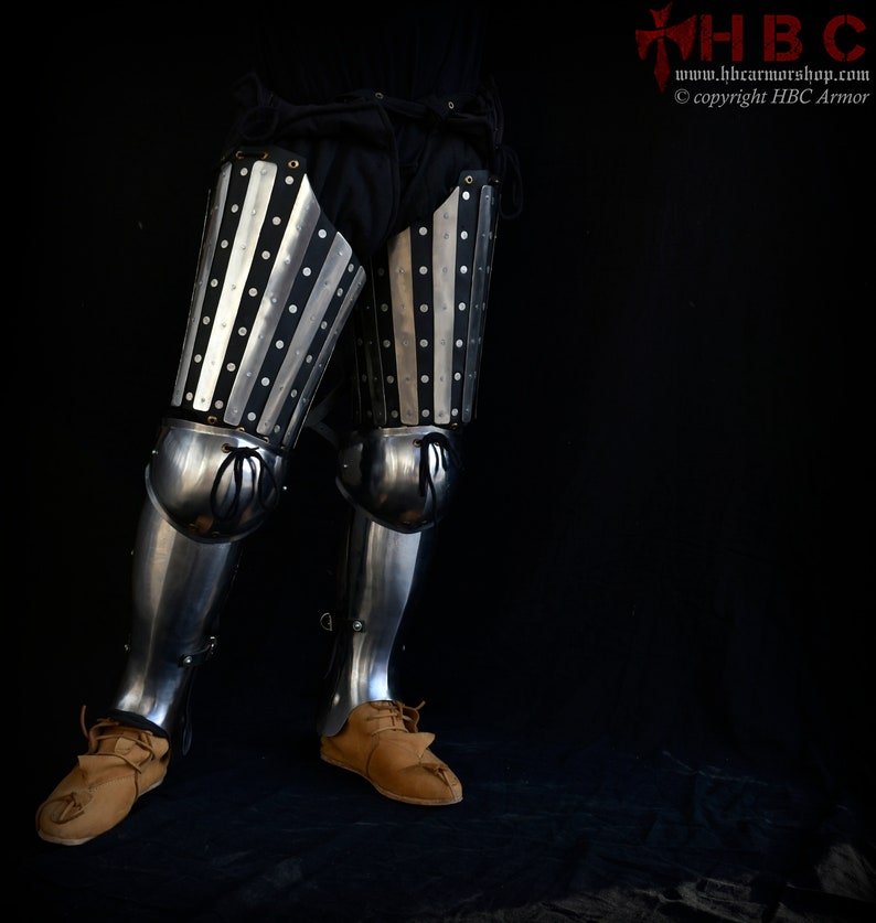 Splint Thigh Armour With Floating Knee Cop & Case Greave - Etsy
