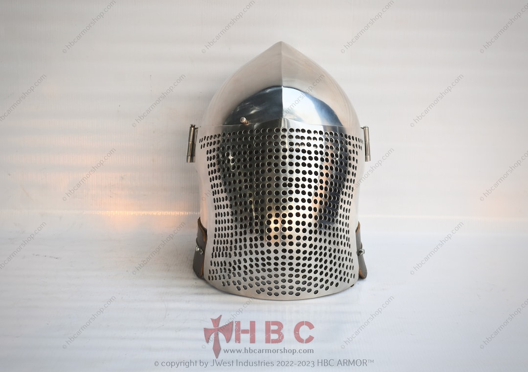 Hand-forged Hole Face Helmet for IMCF, ACL, SCA - Medieval Combat ...