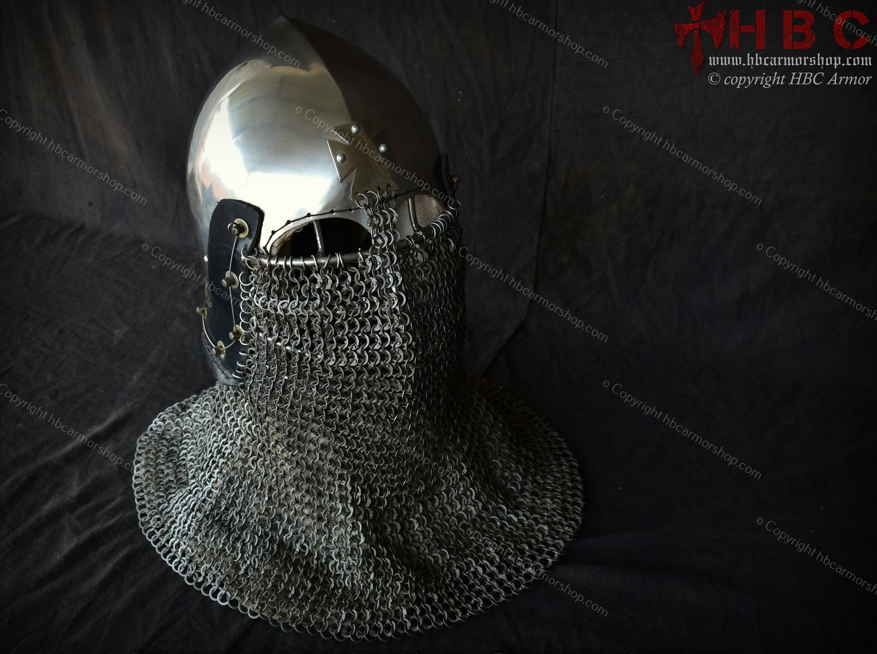 Helmet English cross Bascinet for HMB/IMCF/Medieval Steel | Etsy