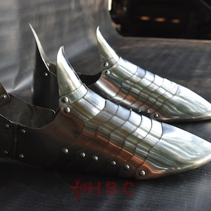 Hand-forged Gothic 15th Century Sabaton Foot Armour for Buhurt ...