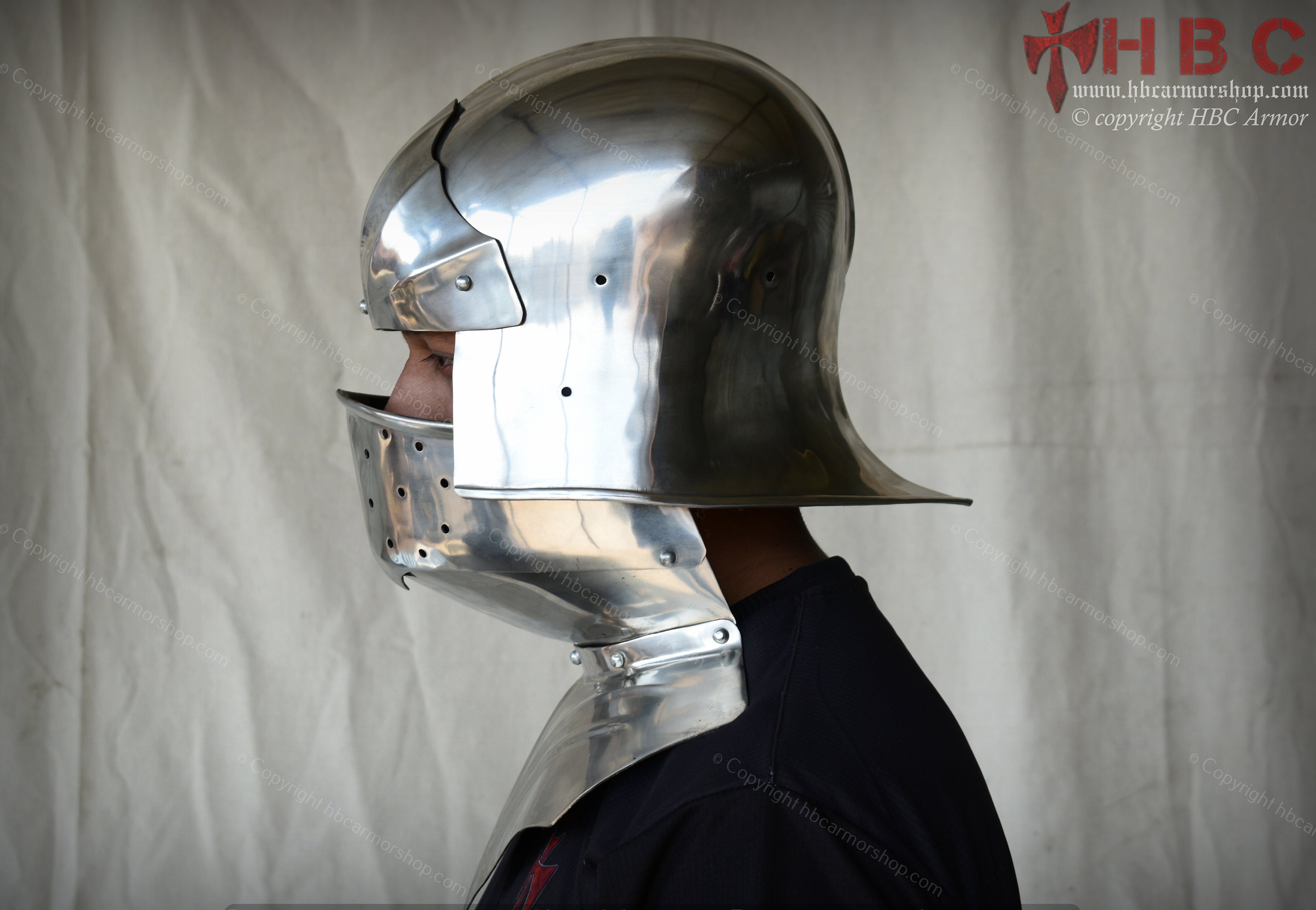 Sallet Helmet With Bevor Gothic Style for - Etsy UK