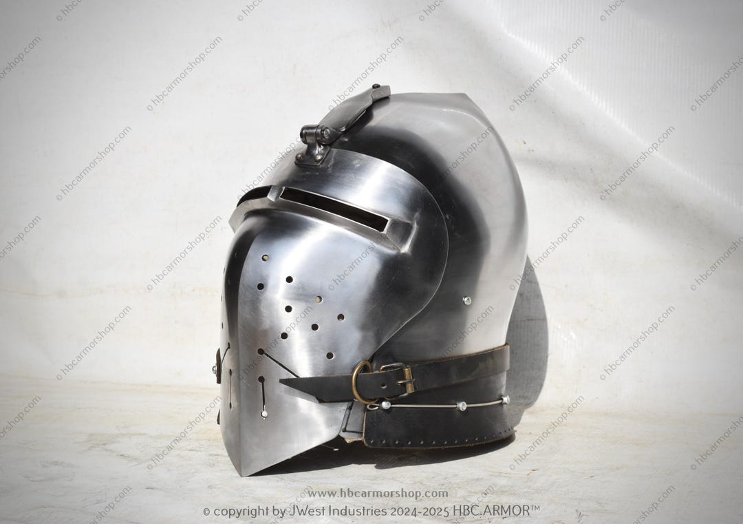 Hand-forged 14th Century Klappvisor Bascinet Garlic Head Helmet ...